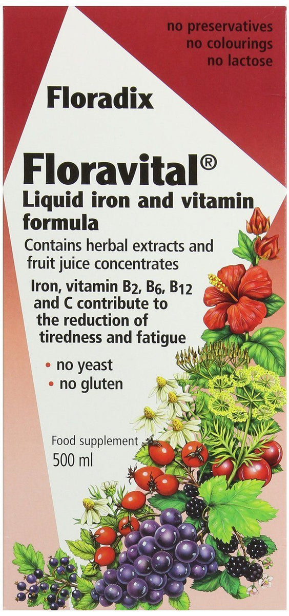 Floradix - Floravital Liquid Iron and Vitamin Formula - 500ml – Health Plus Living
