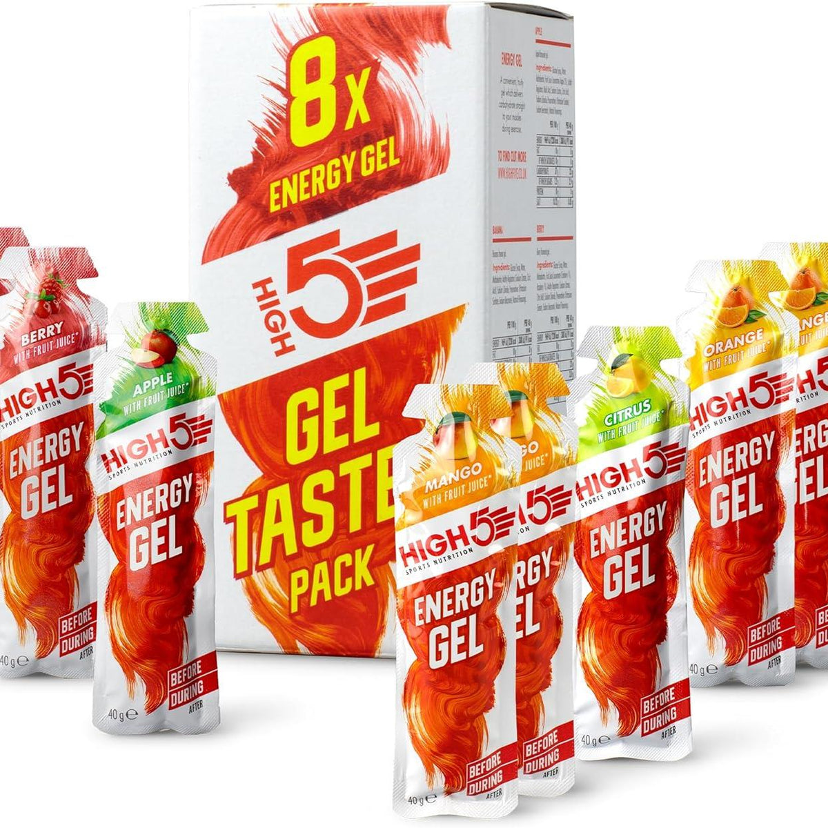 High 5 Energy Gel Mixed - 40g - Pack of 8 – Health Plus Living