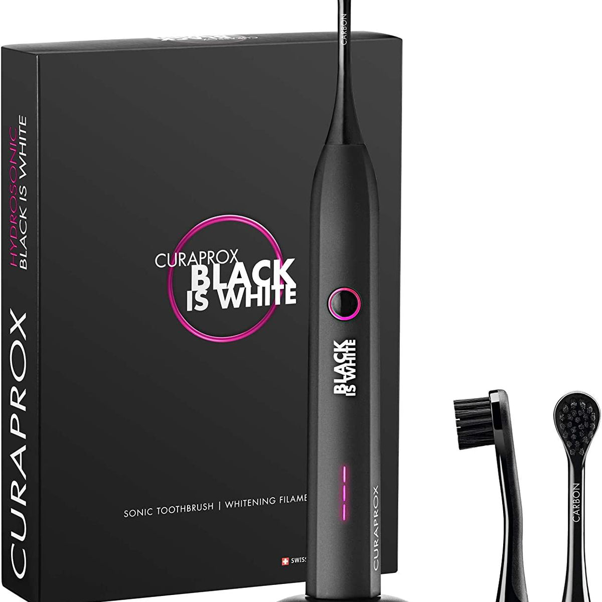 Curaprox Black is White Hydrosonic Electric Toothbrush - Charcoal Edit ...