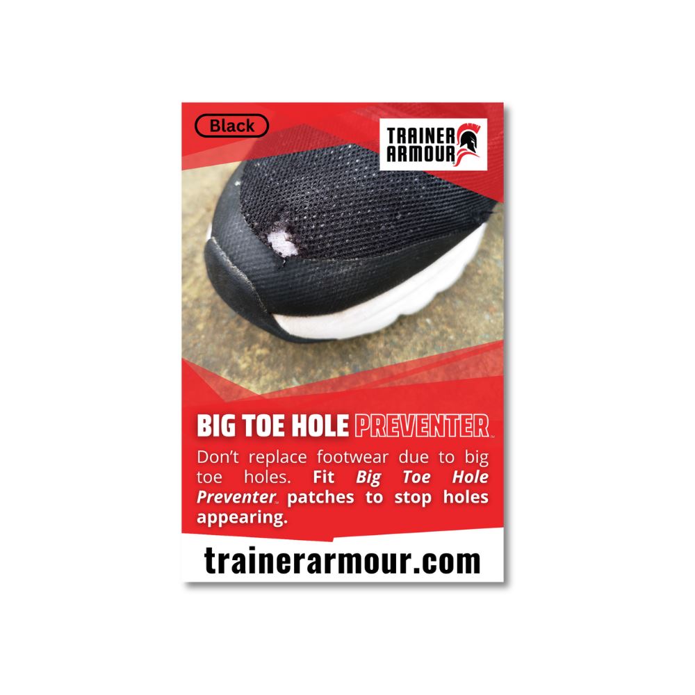 Trainer Armour Big Toe Hole & Heel Hole Preventer Patches - Black or W ...