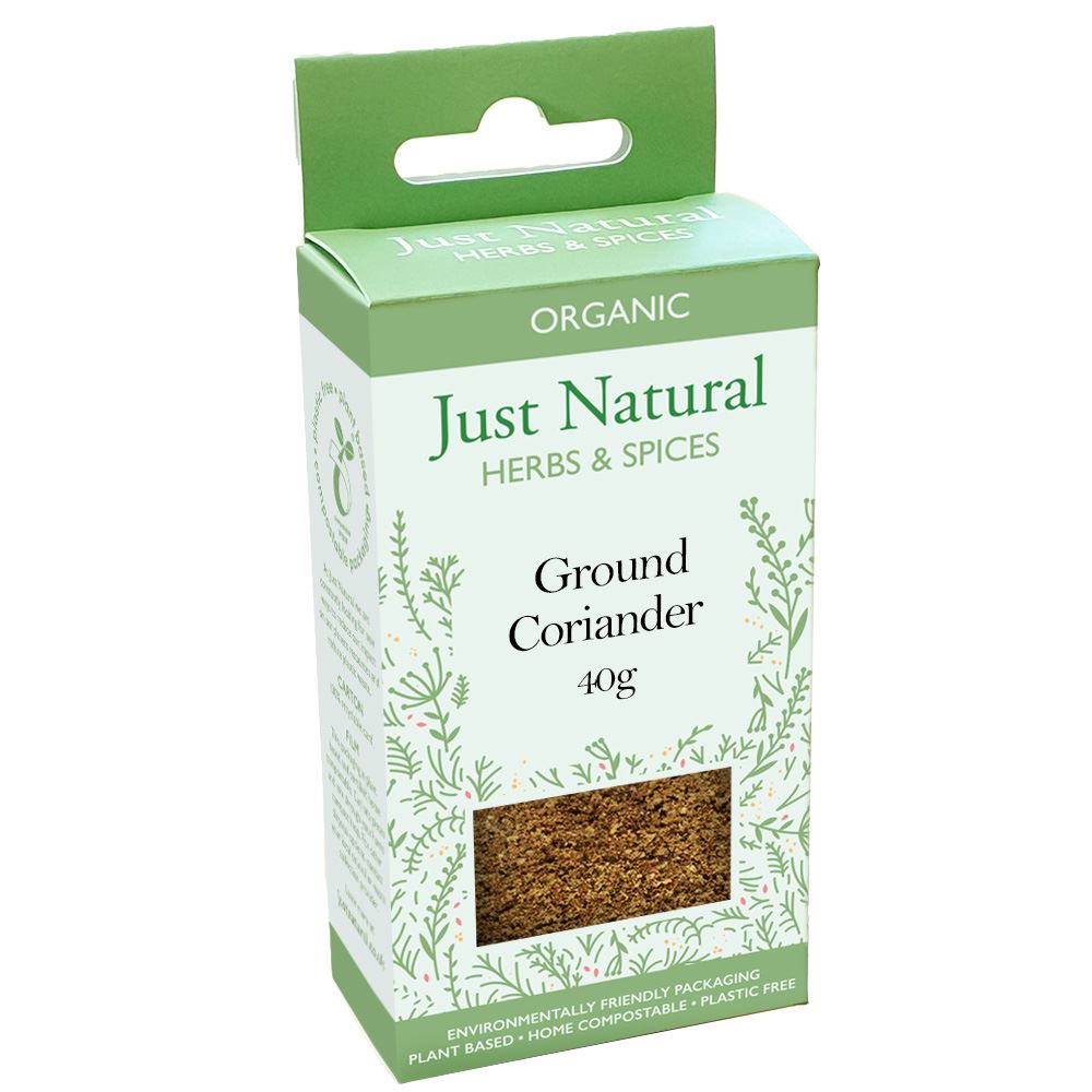 Just Natural Herbs Organic Ground Coriander (Box) 40g – Health Plus Living