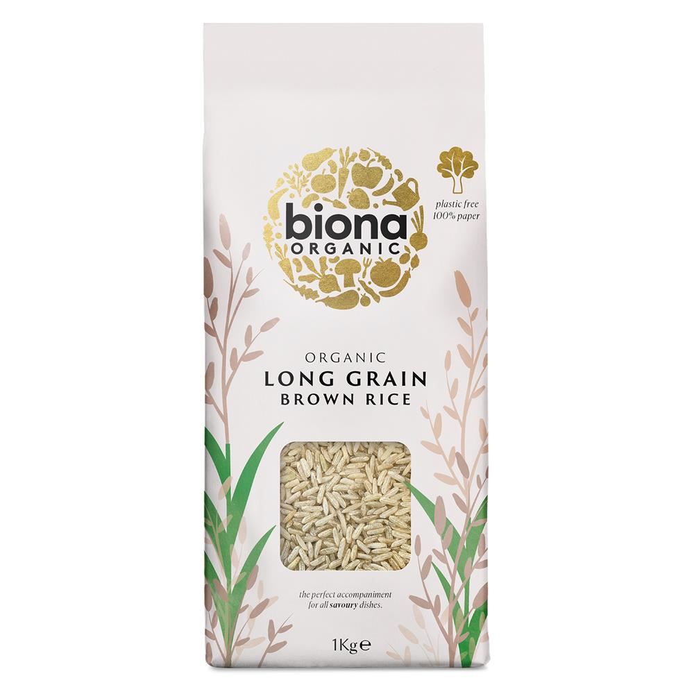 Biona Organic Long Grain Brown Rice 1kg – Health Plus Living