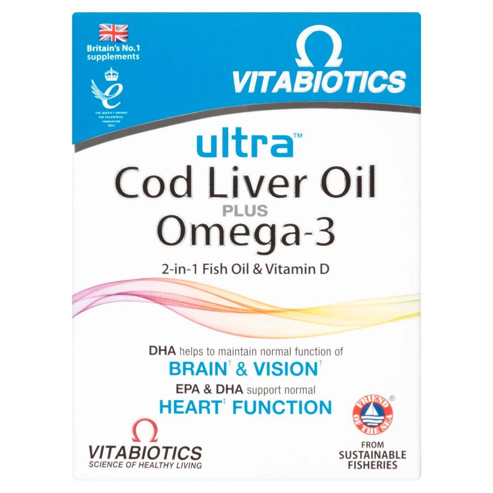 Vitabiotics Ultra Cod Liver Oil Plus Omega-3 - 60 Capsules – Health ...