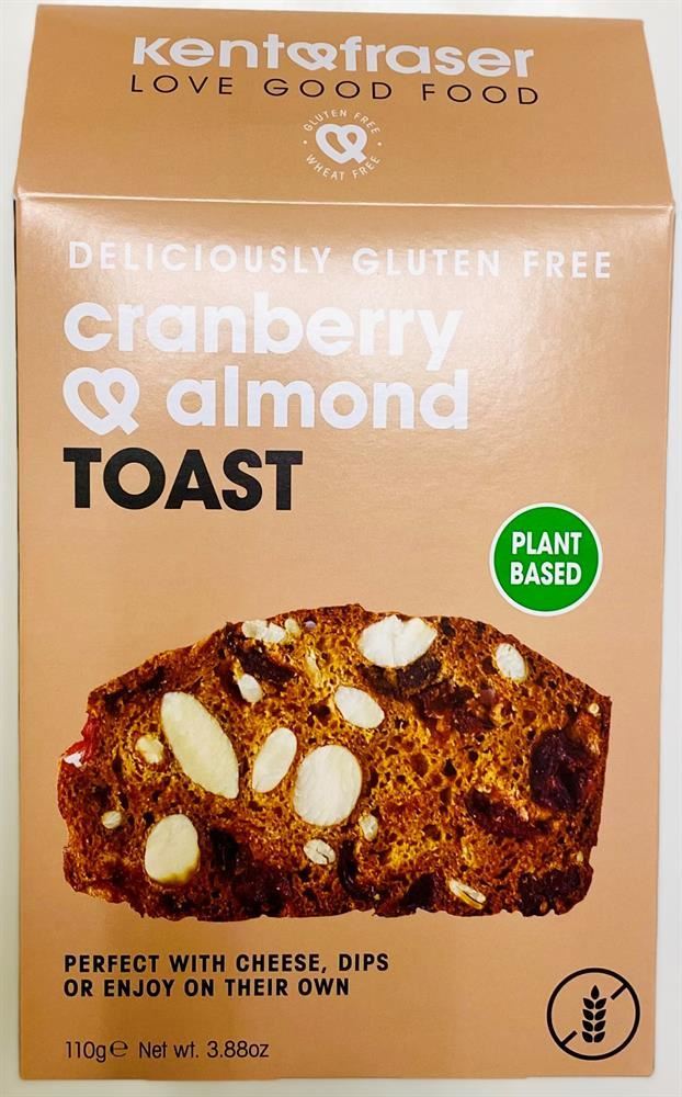 Kent and Fraser Gluten-Free Vegan Cranberry Almond Toast 110g - 6 Pack ...