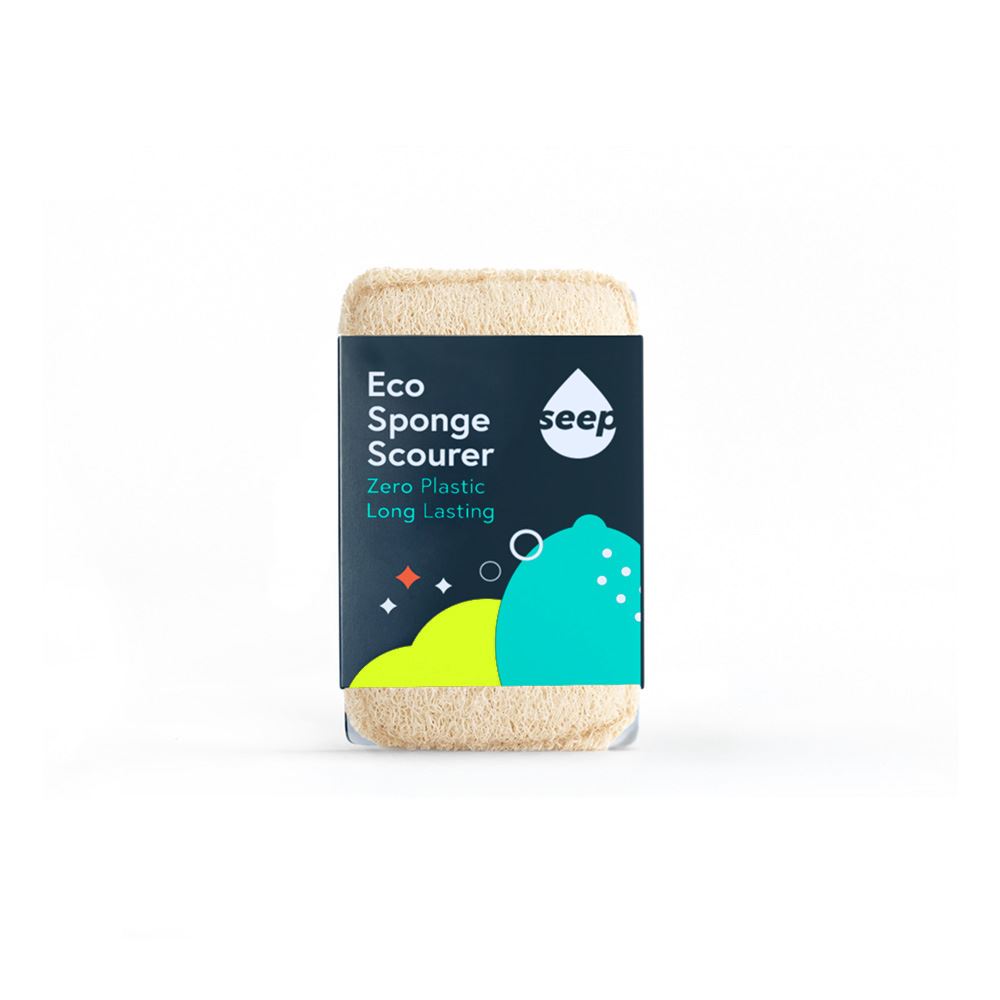 Seep Compostable Sponge with Loofah Scourer – Health Plus Living