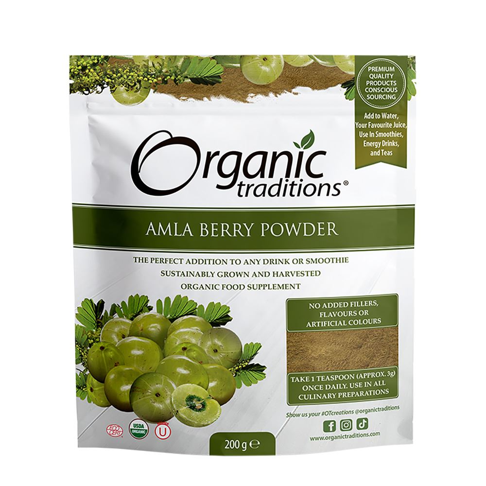 Organic Traditions Organic Amla Berry Powder 200g – Health Plus Living