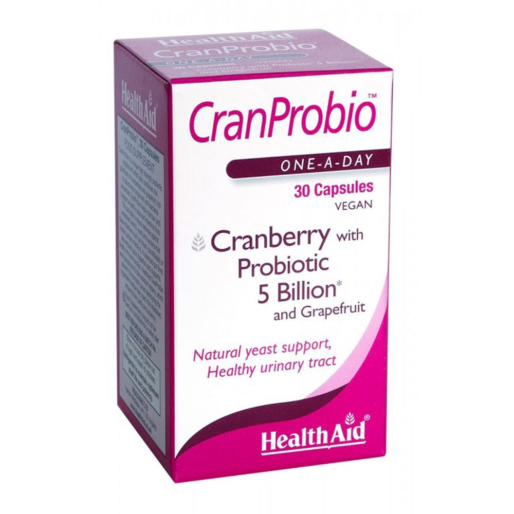 HealthAid Cranprobio (Cranberry Probiotic 5 Billion) 30 Vegicaps ...