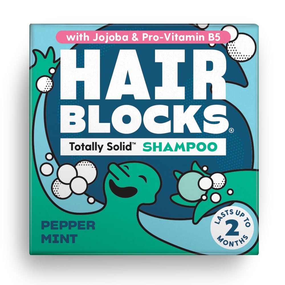 Shower Blocks Hair Blocks Solid Shampoo - Pepper Mint 85g – Health Plus ...