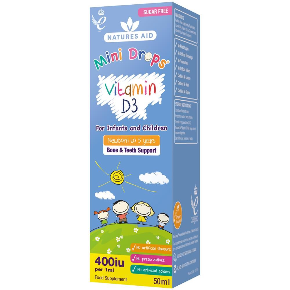 Natures Aid Vitamin D3 400iu Drops for Newborn Babies and Children ...
