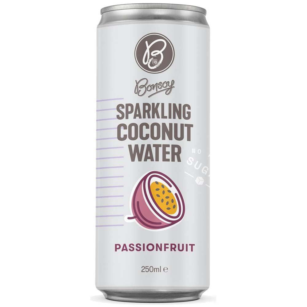 Bonsoy Sparkling Coconut Water with Passionfruit 250ml - 12 Pack ...