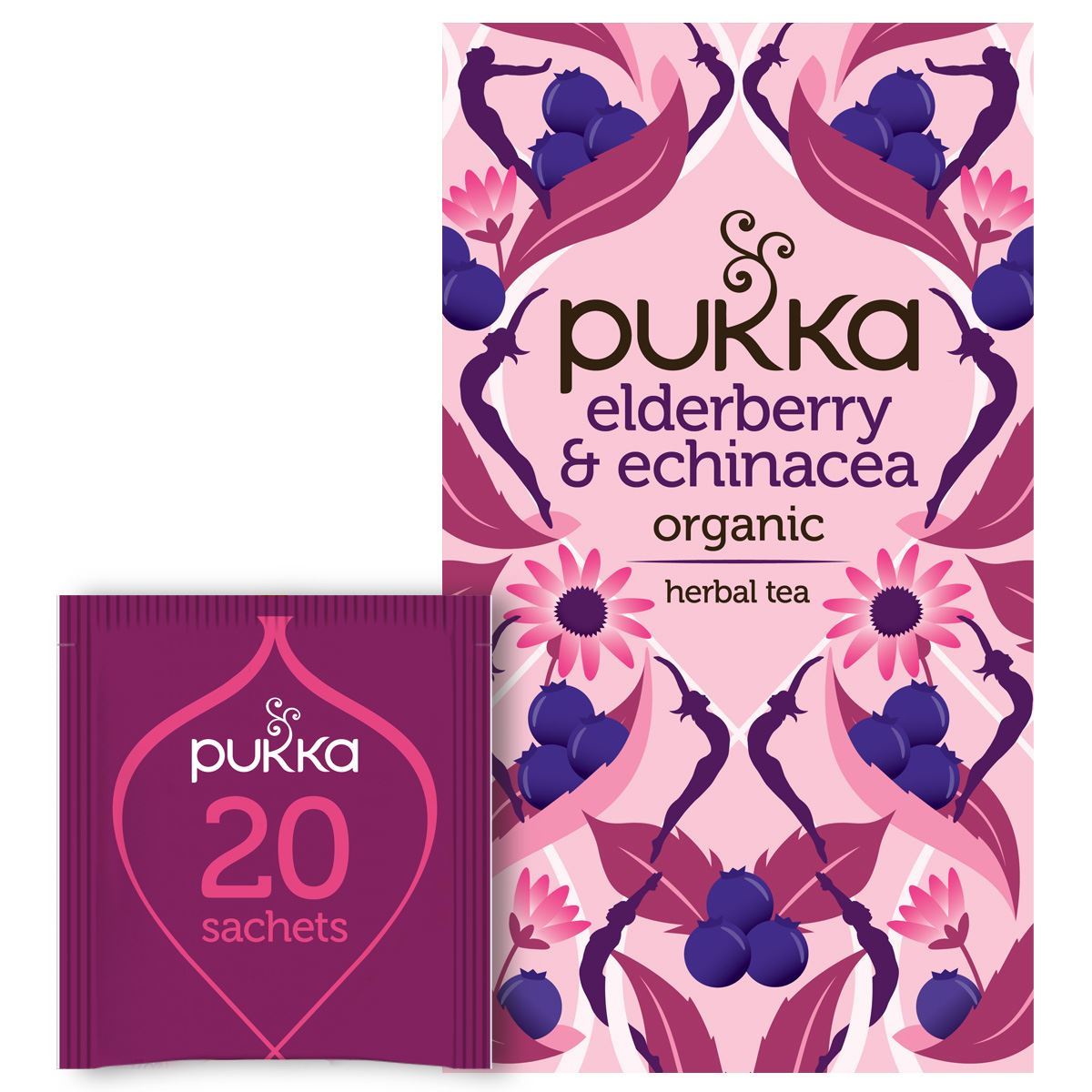 Pukka Herbal Organic Teas - Elderberry & Echinacea - Pack of 4 – Health ...