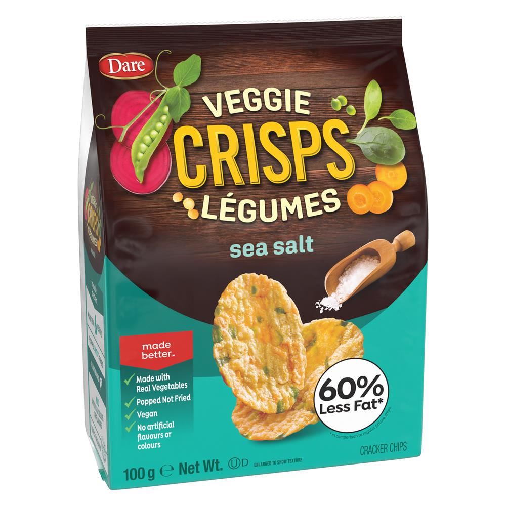 Veggie Crisps Sea Salt Vegan Popped not fried 100g – Health Plus Living