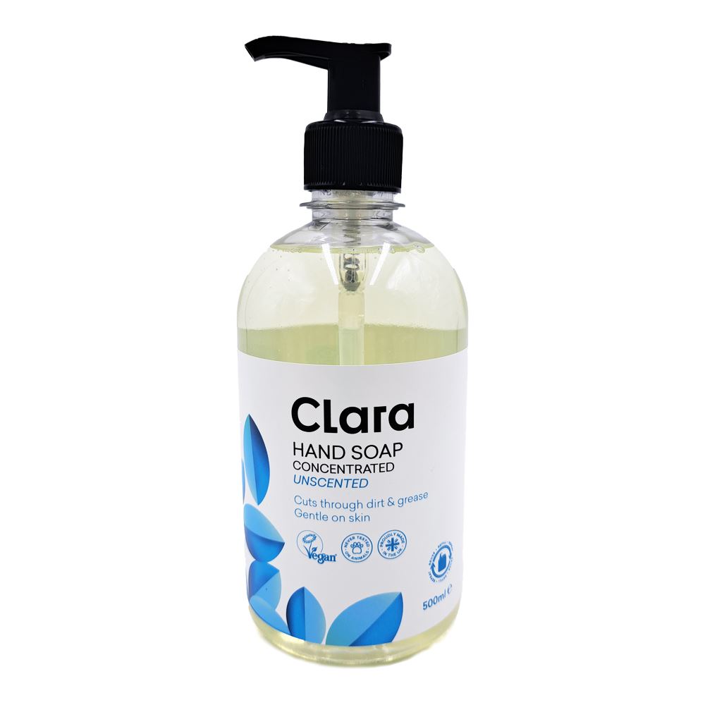 Clara Concentrated Hand Soap Unscented 500ml – Health Plus Living