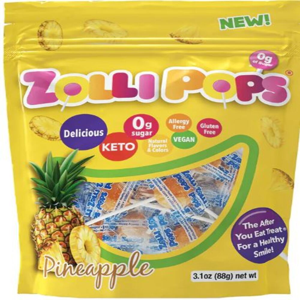 Zolli Pops Pineapple Sugar Free Lollipop Pouch 80g – Health Plus Living