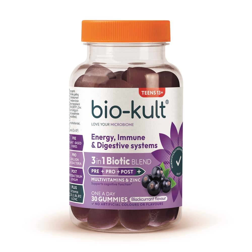 Bio-Kult 3-in-1 Biotic Blend Gummies for Teens. Blackcurrant Flavour ...