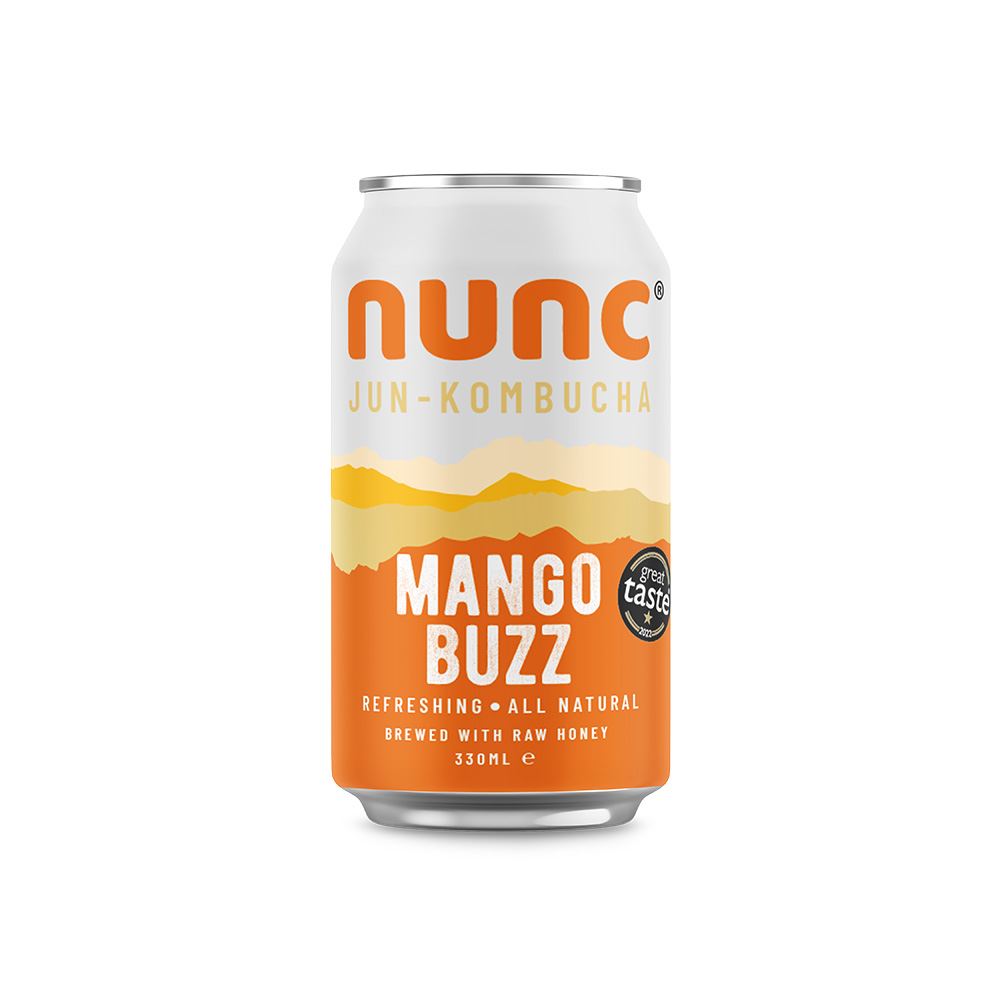 Nunc Mango Buzz Jun-kombucha 330ml – Health Plus Living