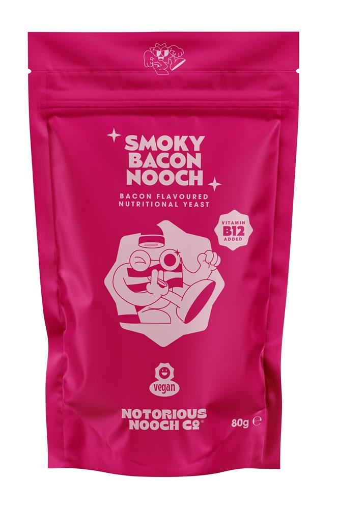 Notorious Nooch B12 Bacon Flavour Yeast Flakes 80g – Health Plus Living