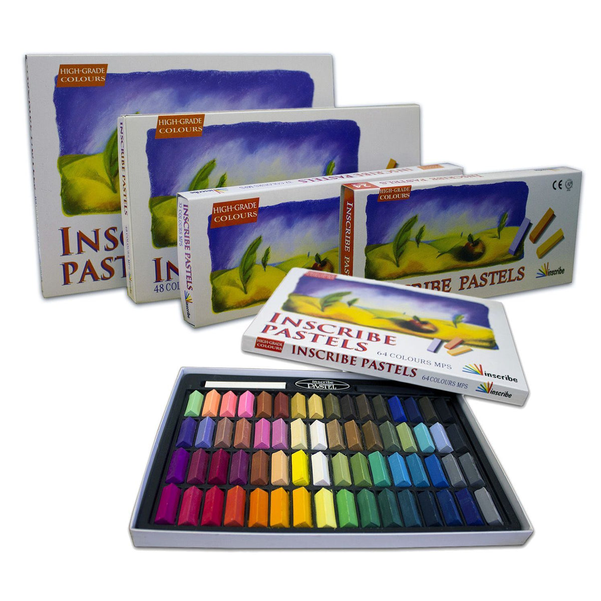 Inscribe Mungyo Artist's Soft Pastels Box Set - 12, 24, 32, 48 or 64 C ...