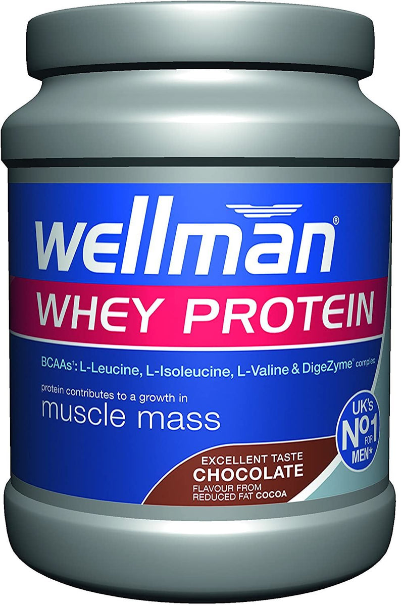 Vitabiotics Wellman Whey Protein Chocolate Flavour - 400g – Health Plus ...