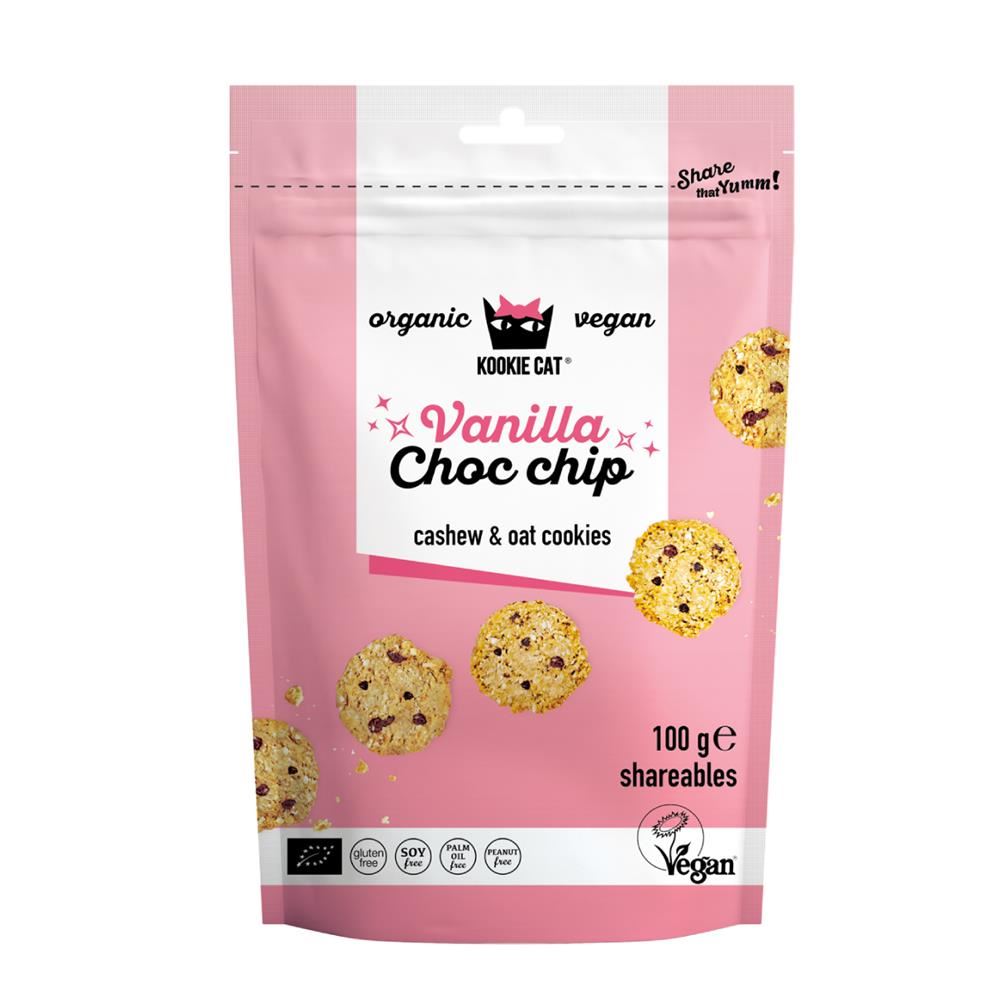 Kookie Cat Vanilla Choc Chip Mini Cookies 100g – Health Plus Living