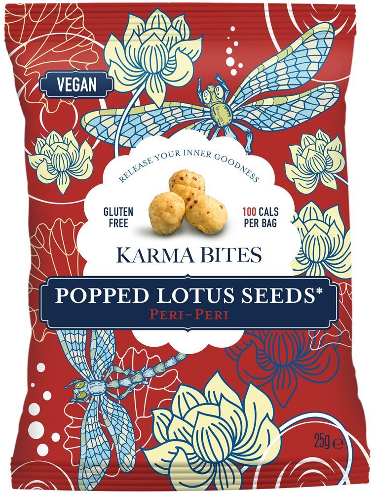 Karma Bites Popped Lotus Seeds Peri-Peri 25g - 12 Pack – Health Plus Living