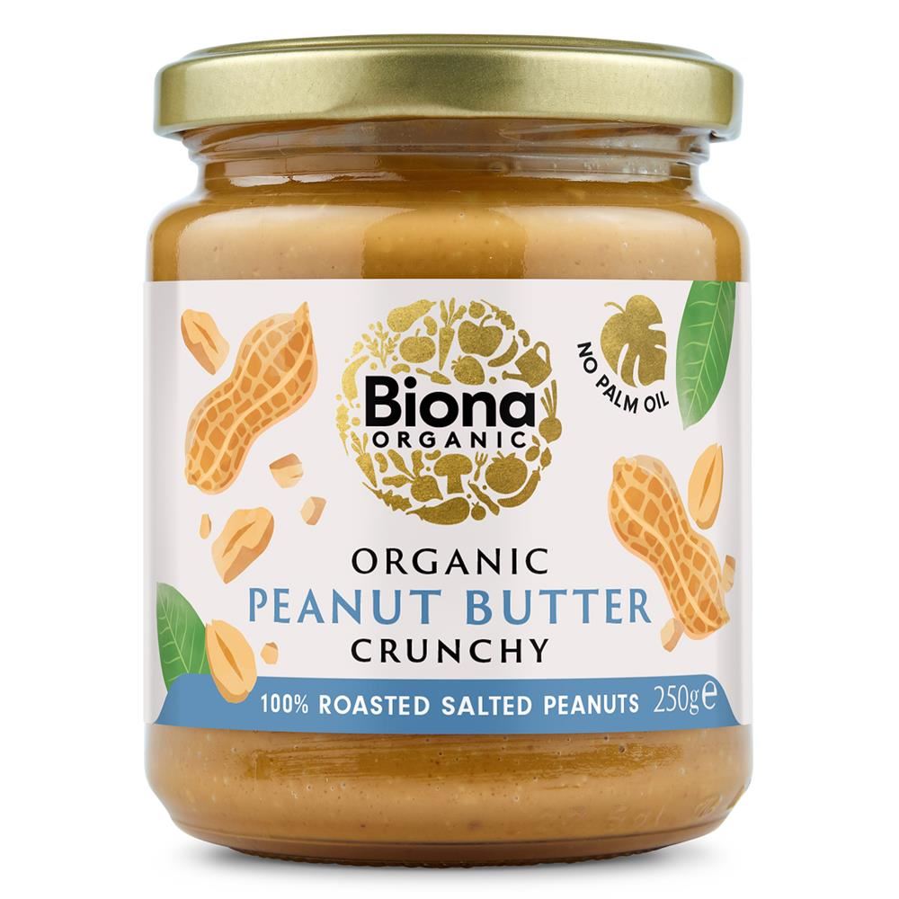 Biona Organic Peanut Butter Crunchy With Salt 250g – Health Plus Living