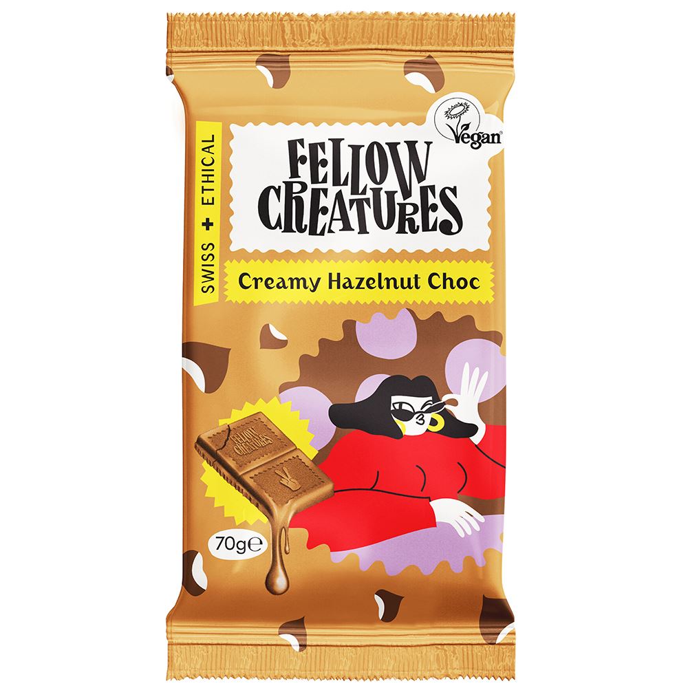 Fellow Creatures Creamy Hazelnut Vegan Chocolate 70g – Health Plus Living