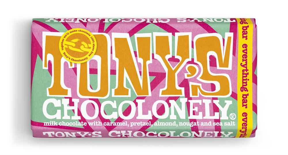 Tonys Chocolonely Tony's Everything Chocolate Bar 180g - 15 Pack ...
