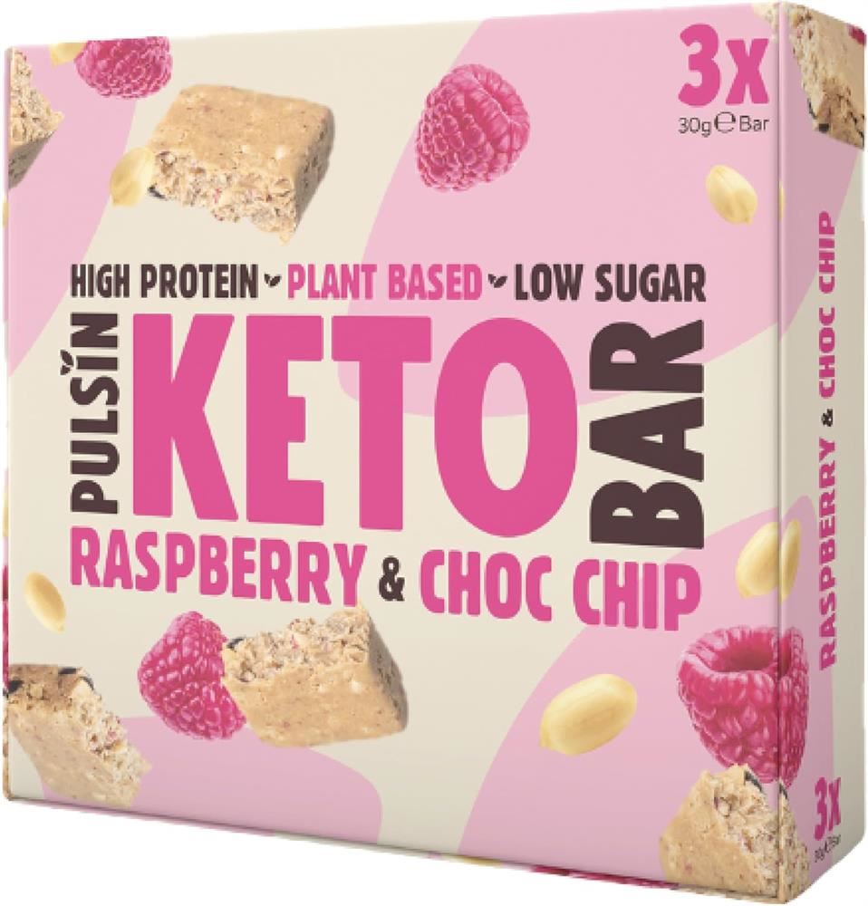Pulsin Keto Raspberry & Choc Chip Multipack 3x30g – Health Plus Living