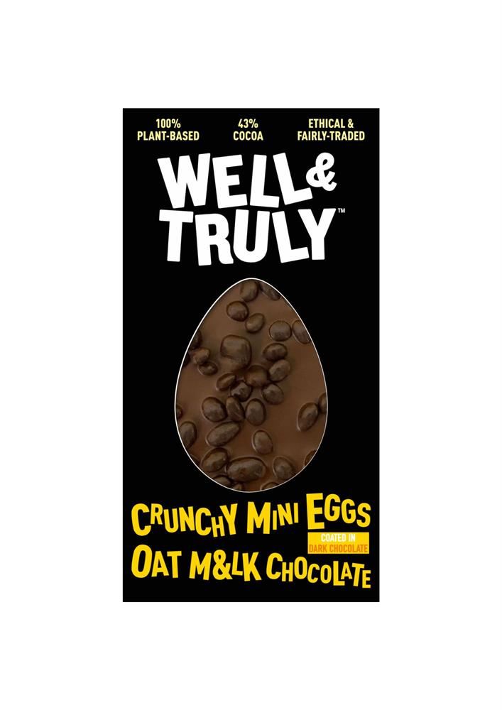 Well and Truly Oat M&lk Chocolate with Egg Cutout and Cocoa Nibs 90g ...