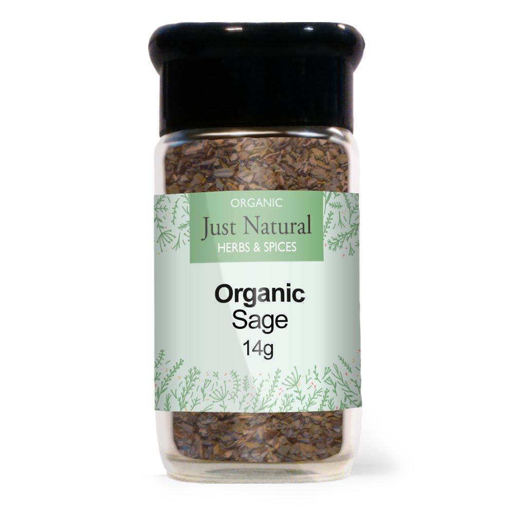 Just Natural Herbs Organic Sage (Glass Jar) 14g – Health Plus Living