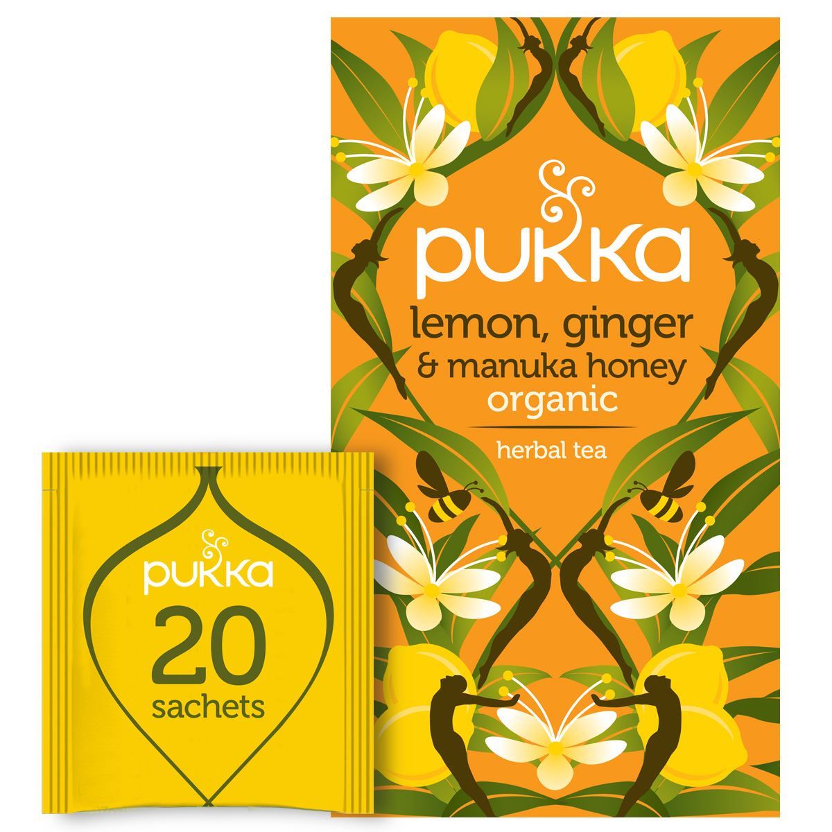 Pukka Herbal Organic Teas - Lemon, Ginger & Manuka Honey - Pack of 4 ...