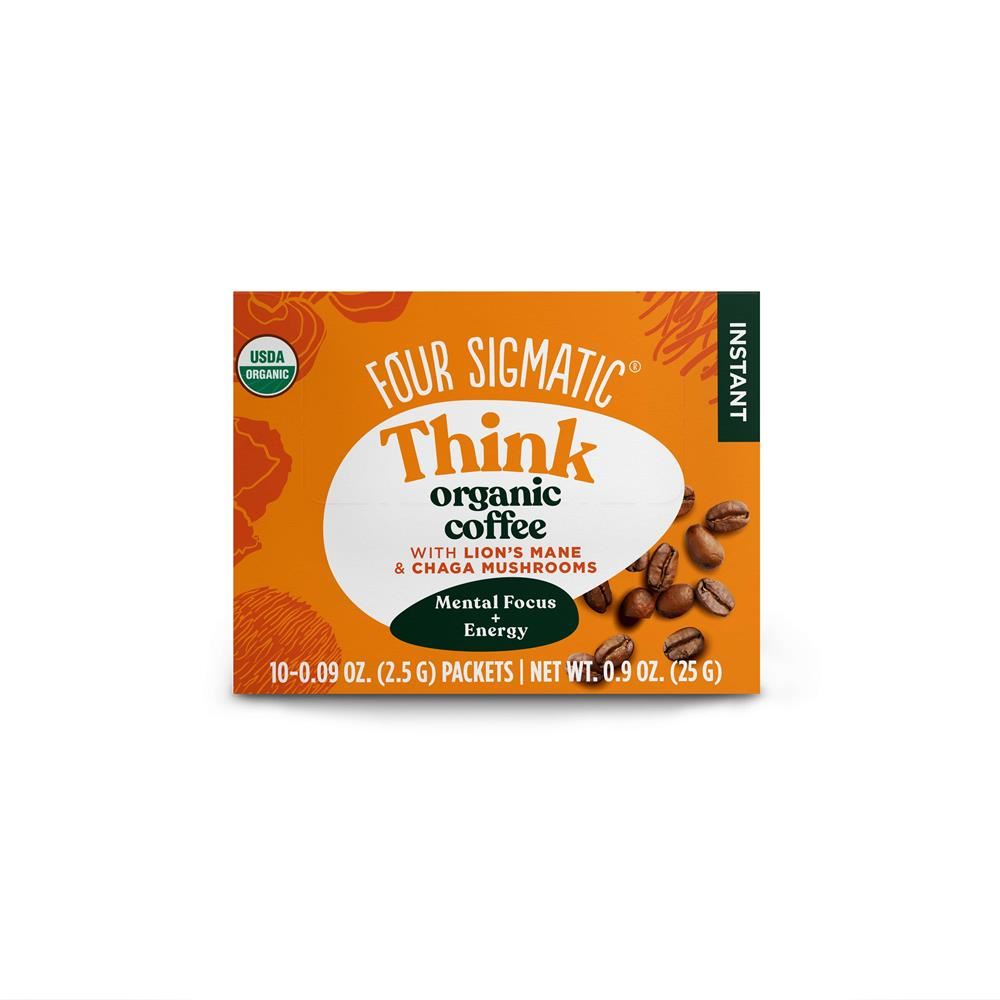 Four Sigma Foods Organic Think/Focus Coffee Instant 10 Sachets – Health ...